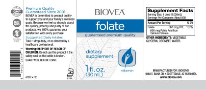 Купи Фолат ( Фолиева киселина ) на капки х 30 мл Biovea | Folate Liquid ...